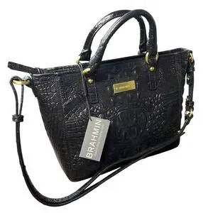 Brahmin | Bags | Brahmin Mini Arno Black Melbourne Leather Tote Bag ...